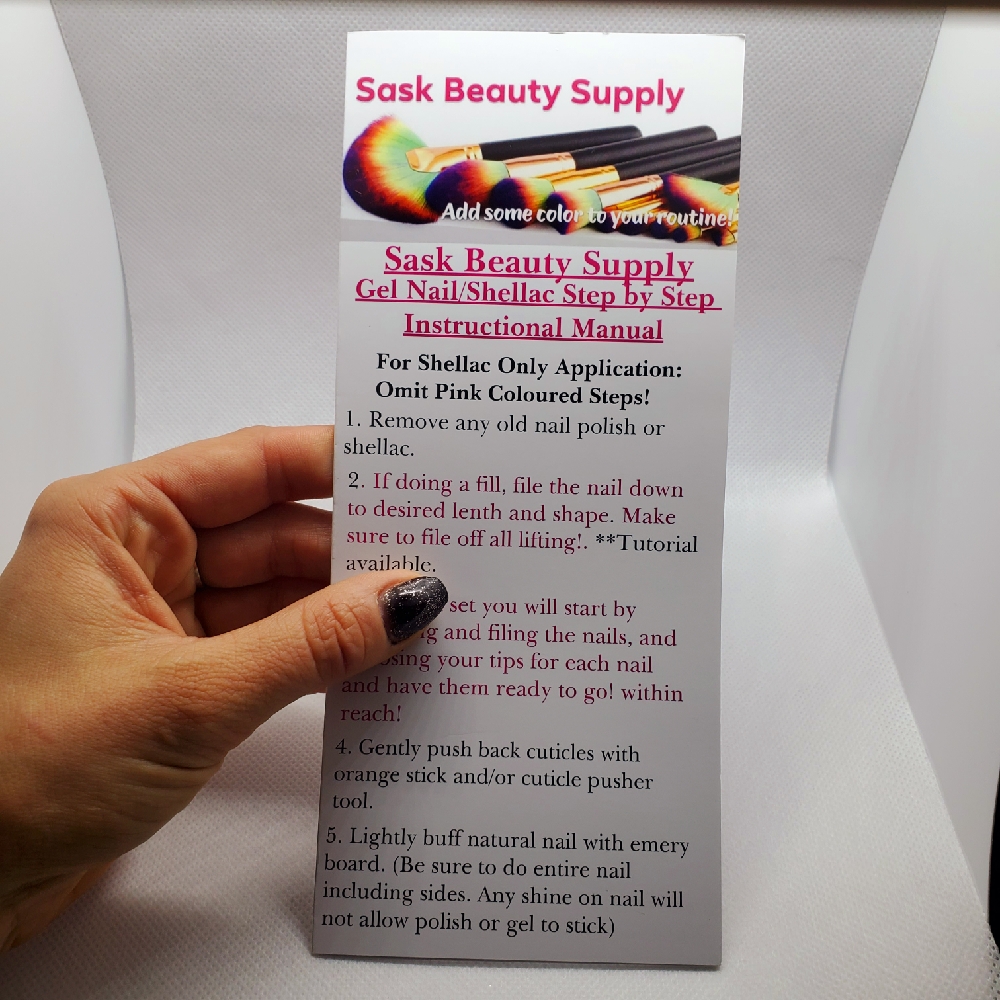 Sask Beauty Supply Instructional Pamphlet- Step by Step Guide to Gel ...